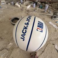 China Anti UV FRP Basketball Sculpture Custom Fiberglass Ball Statue Outdoor Commercial Decor for sale