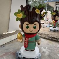 China Fiberglass Mascot Statue FRP Cartoon Doll Sculpture Outdoor Theme Landscape Ornament for sale