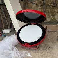 China Giant FRP Cosmetic Powder Puff Box Fiberglass Sculpture Commercial Window Display Statue for sale