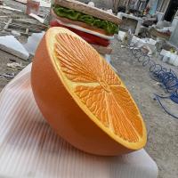 China Simulation Orange FRP Statues Fiberglass Giant Fruit Sculpture Farm Orchard Landscape Decor Prop for sale