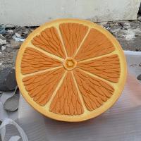 China Simulation Orange FRP Statues Fiberglass Giant Fruit Sculpture Farm Orchard Landscape Decor Prop for sale