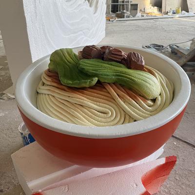 China Fiberglass Reinforced FRP Statues Plastic Simulated Noodle Bowl Sculpture for sale