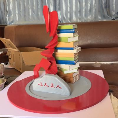 China 3D Printing Education Theme Installation Art Sculpture Campus Book & Red Flag for sale