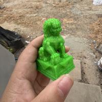 China Chinese Guardian Lion 3D Printing Statues Imitation Jade Lion Statue for sale