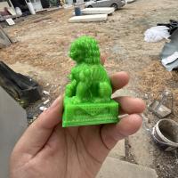 China Chinese Guardian Lion 3D Printing Statues Imitation Jade Lion Statue for sale