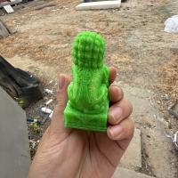 China Chinese Guardian Lion 3D Printing Statues Imitation Jade Lion Statue for sale