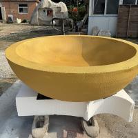 China Round Stone Water Bowl 3D Printing Statues Golden Surface Fountain Basin Garden Sculpture for sale
