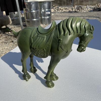 China 3D Printing Chinese Tang Horse Sculpture Glossy Green Vintage Horse Ornament Statue for sale
