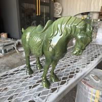 China 3D Printing Chinese Tang Horse Sculpture Glossy Green Vintage Horse Ornament Statue for sale
