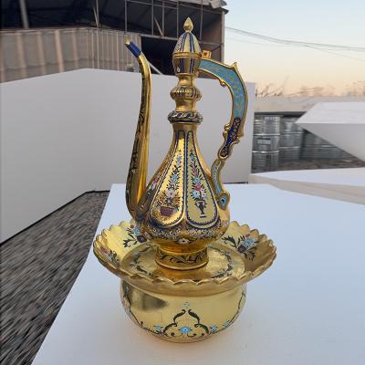 China 3D Printing Arabian Dallah Coffee Pot Installation Sculpture Vintage Painted Teapot Sculpture Set for sale