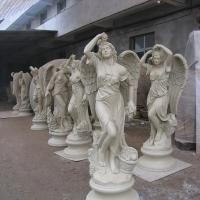 China Garden Landscape Sandstone Sculpture Four Seasons Goddess Statue European Angel Figure for sale