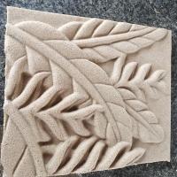 China Sandstone Sculpture Chinese Lotus & Crane Relief Mural Oriental Landscape Wall Carving for sale