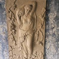 China European Lady Grape sandstone statues for sale Harvest Relief Wall Panel for sale