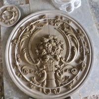 China Sand Stone Statue Round Grape Vine Relief Ceiling Decorative Medallion for sale
