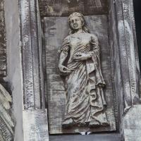 China Gothic Female Saint sandstone statue Vertical Wall Relief Panel for sale