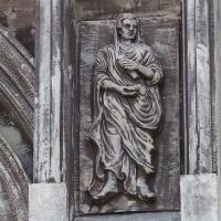 China Gothic Female Saint sandstone statue Vertical Wall Relief Panel for sale