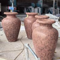 China Large Antique Red Terracotta Sandstone Sculpture Garden Pot Planter for sale