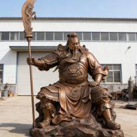 China Chinese Guan Yu Bronze Man Sculpture Fiberglass Warrior God Statue for sale