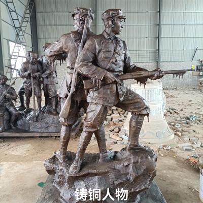 China Anti War Hero Group Bronze Statues Revolutionary Soldier Statue for sale