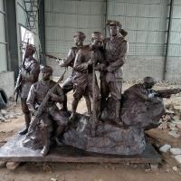 China Anti War Hero Group Bronze Statues Revolutionary Soldier Statue for sale