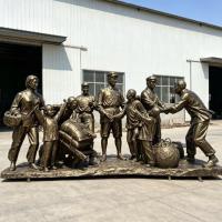 China Civilians Friendship Group Custom Bronze Statues For Theme for sale
