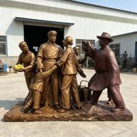 China Civilians Friendship Group Custom Bronze Statues For Theme for sale