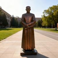 China Mr. Tao Xingzhi Campus Educator Celebrity Statue Cast Bronze Sculptures For Sale for sale