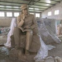 China Clay Mold Bronze Statues Revolutionary Soldier Sitting Figure Prototype for sale