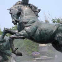 China Cast  Life Size Bronze Statues Galloping Horse Sculpture Outdoor Fountain Animal Statue for sale