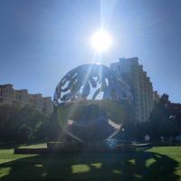 China Large Hollow Stainless Steel Ball Sculpture Outdoor Decorative Sphere Sculpture for sale