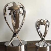 China Mirror Polished Stainless Steel Sculpture Star Trophy  Custom Sports Cup Statue for sale