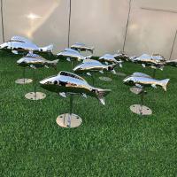 China Polished Hollow Whale Sculpture Waterfront Landscape Metal Decor Ss Sculpture for sale