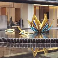 China Colorful Hollow Dragonfly Stainless Steel Sculpture Indoor Landscape Ornament for sale
