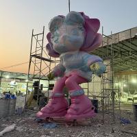 China Landscape Sculpture Giant Flower Head Cartoon Mascot Statue for sale