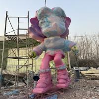 China Landscape Sculpture Giant Flower Head Cartoon Mascot Statue for sale