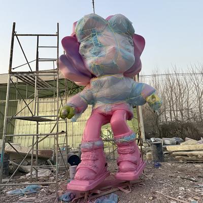 China Landscape Sculpture Giant Flower Head Cartoon Mascot Statue for sale