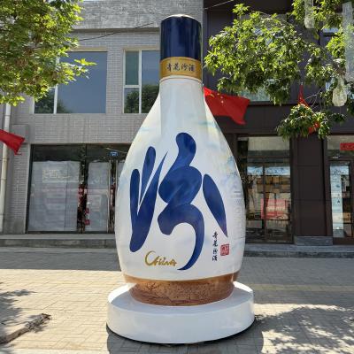China Giant Wine Bottle Landscape Art Sculpture Commercial Installation for sale