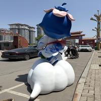 China Large Outdoor Landscape Sculpture Cartoon IP Mascot Statue for sale