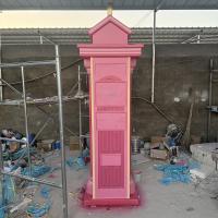 China Amusement Park Landscape Sculpture Pink Retro Mailbox Photo‑op Prop for sale