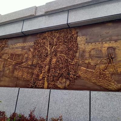 China Outdoor Landscape Garden Wall Mural Sculpture Carved  Antique Painting for sale