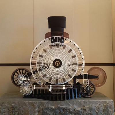 China Retro Train Metal Garden Ornaments For Hotel Lobby Exhibition Hall Club for sale