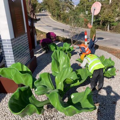 China Garden Plant Sculpture Large Simulated Cabbage FRP Statue for Farm Park for sale