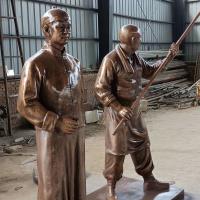 China Garden Frp Sculpture Traditional Folk Figure Bronze Look Statue for sale
