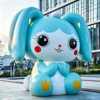 China Cartoon Chef Elephant Landscape Sculpture FRP Statue Glossy Anti UV Paint for sale