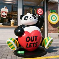 China Colorful Cartoon Animal Mascot Statue Fiberglass Hand Painted Finish for sale