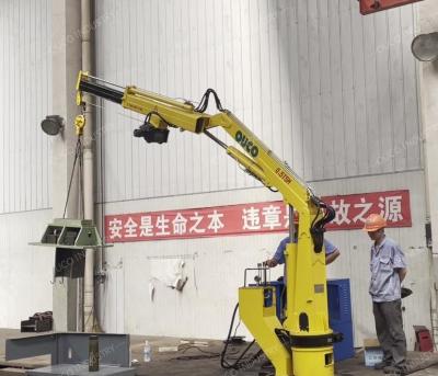China 0.5 Ton 5 Meter Marine Foldable Boom Crane 360 Degree Rotation CCS for sale