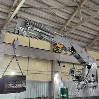 China OUCO Pedestal Type Offshore Telescopic Folding Boom Crane Customized for sale