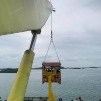 China Marine Stiff Boom Crane 0.5-20m/min Speed 20-50m Span Cargo Lifting Deck Crane for sale