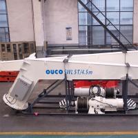 China Boat Deck Crane With Limit Switch / Overload Protection Device Level 4 - 6 Sea State for sale