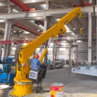 China 0.5T 15M Marine Telescopic Boom Crane CCS Certified 360° Full Slewing for Offshore Support Vessel for sale